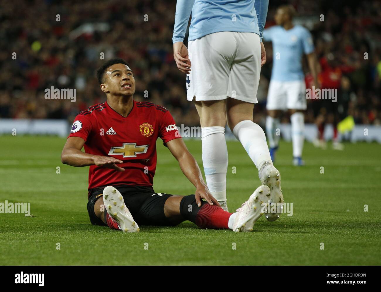 Jesse Lingard of Manchester United reacts to missed chance during the ...