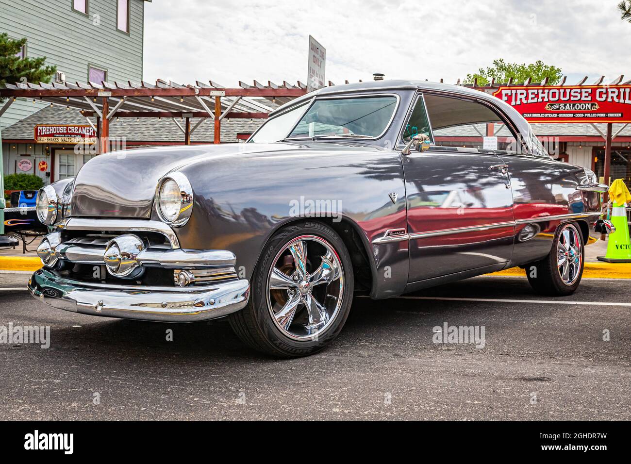 Virginia City, NV - July 30, 2021: 1951 Ford Victoria hardtop coupe at ...