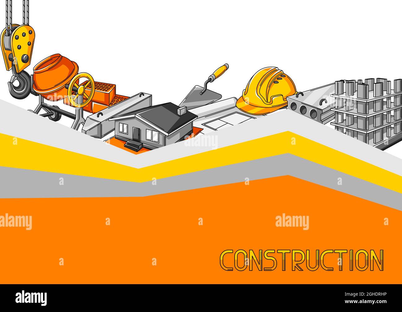 Background design with housing construction items. Industrial repair or ...