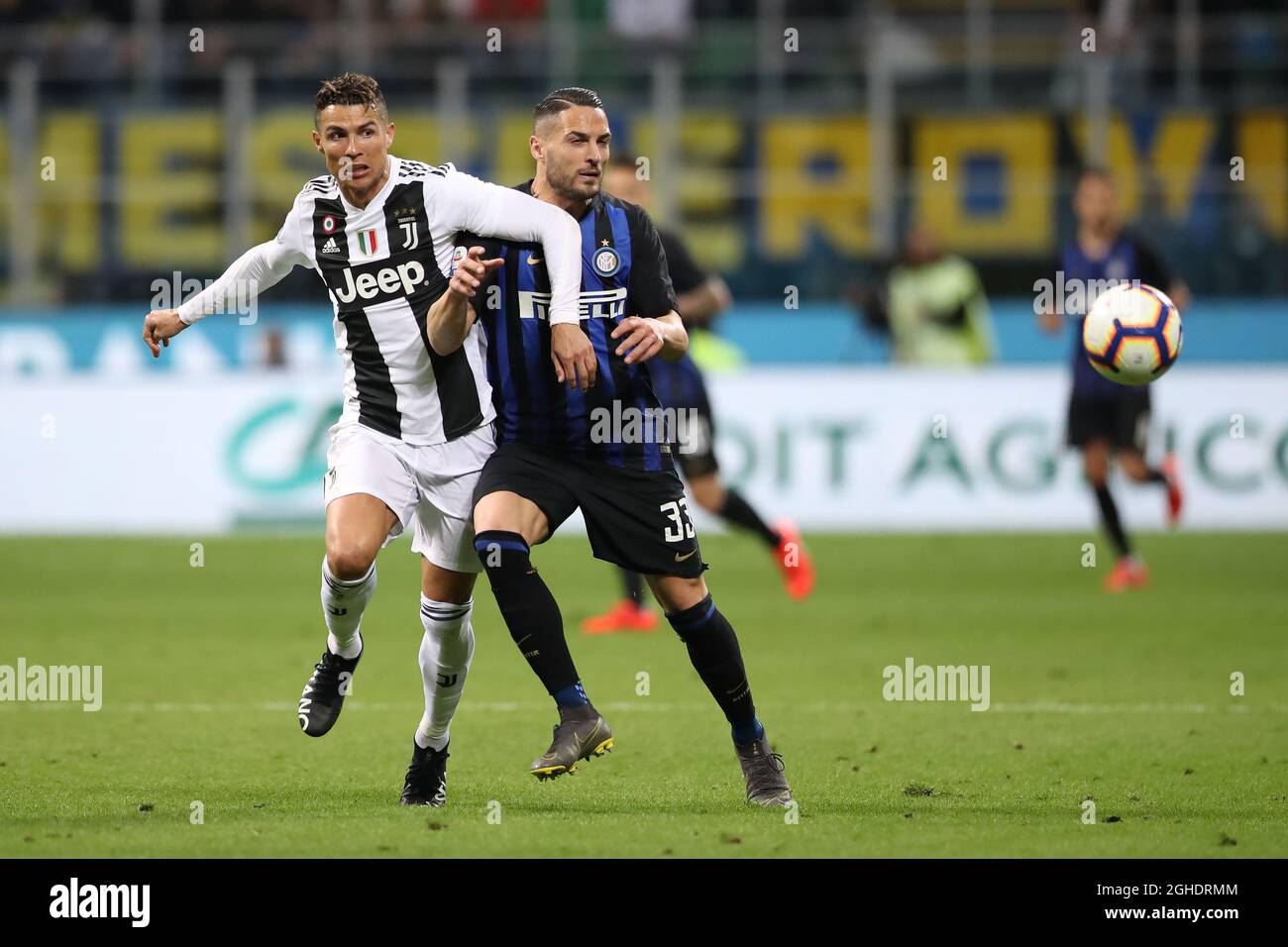 Cristiano Ronaldo of Juventus tussles with Danilo D'Ambrosio of Inter ...