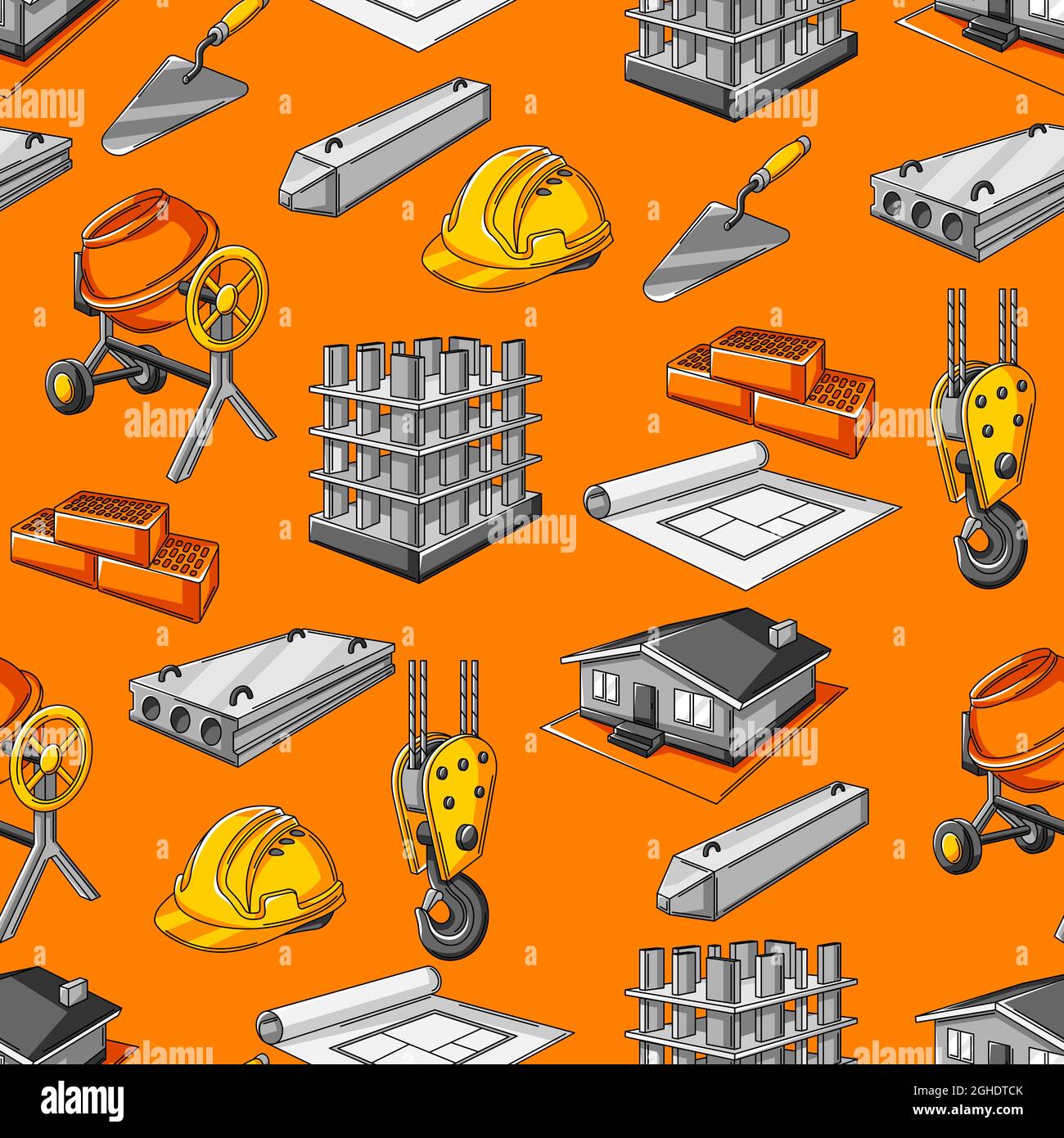 Pile of concrete bricks Stock Vector Images - Alamy