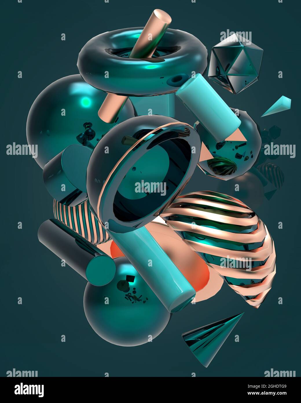 Abstract geometry background. Geometric shapes in turquoise and soft ...