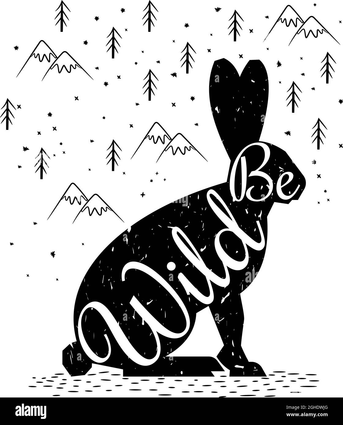 Concept vector forest wild Black and White Stock Photos & Images - Alamy