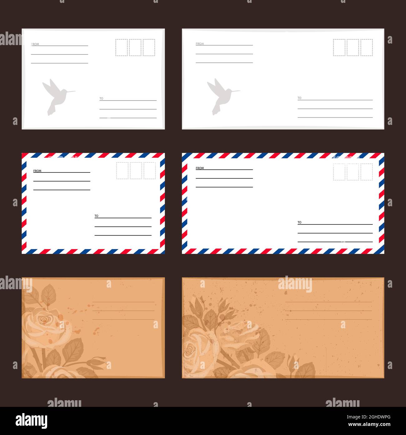 Collection of beautiful different closed envelopes Stock Vector Image ...