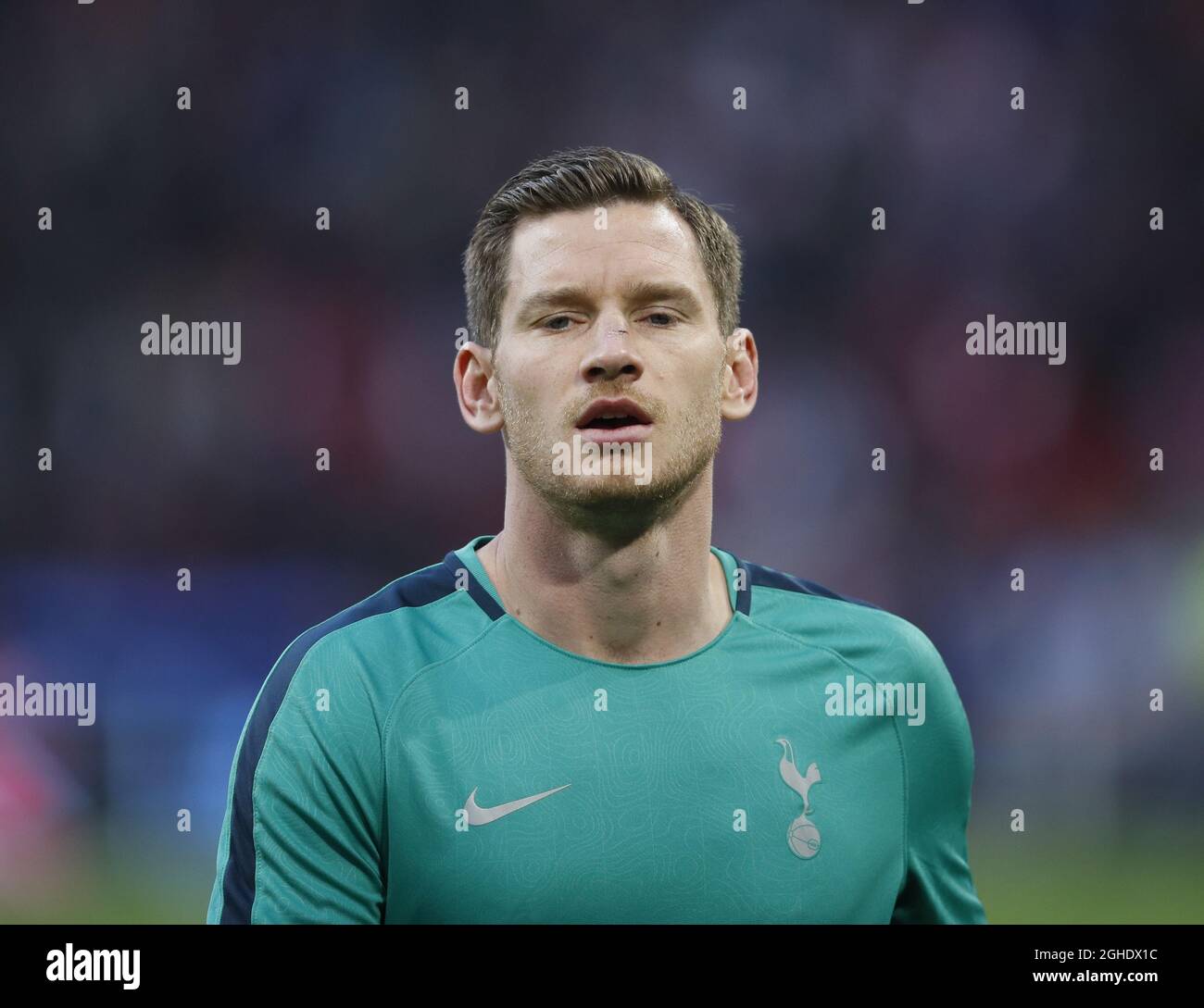 Jan Vertonghen of Tottenham warms up during the UEFA Champions League ...