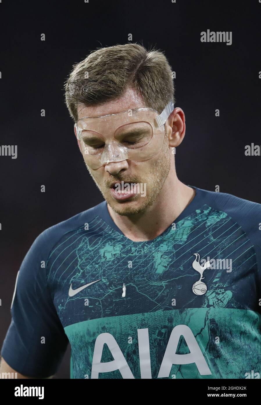 Dejected Jan Vertonghen of Tottenham during the UEFA Champions League ...