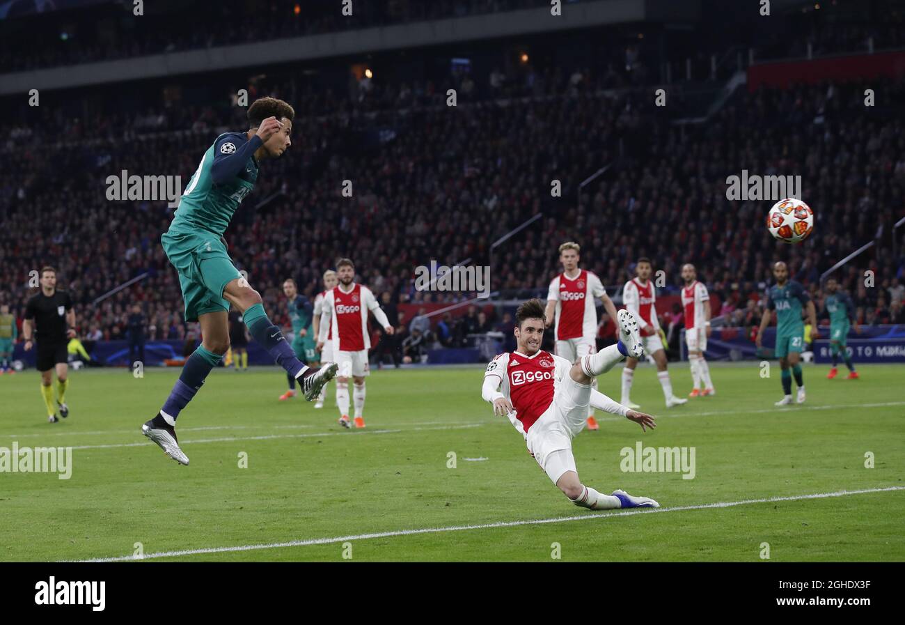 Dele Alli of Tottenham fails to score from this chance during the UEFA ...
