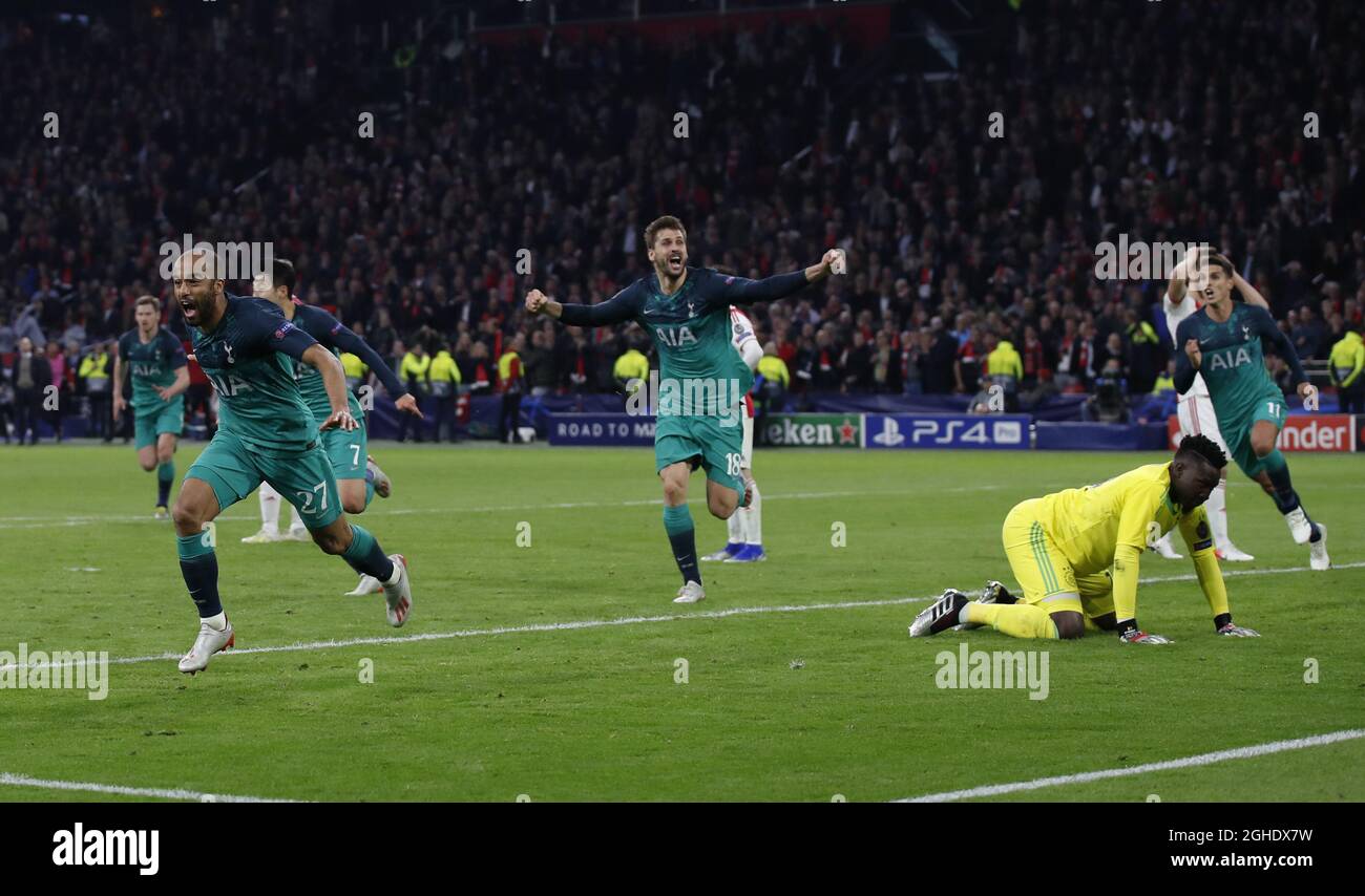 during the UEFA Champions League match at the Johan Cruyff Arena ...