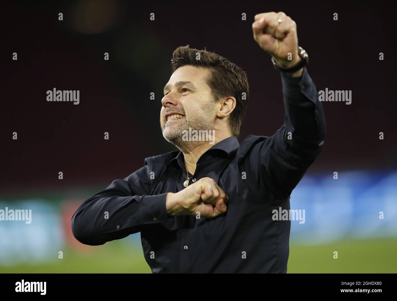 Mauricio Pochettino manager of Tottenham celebrates during the UEFA ...