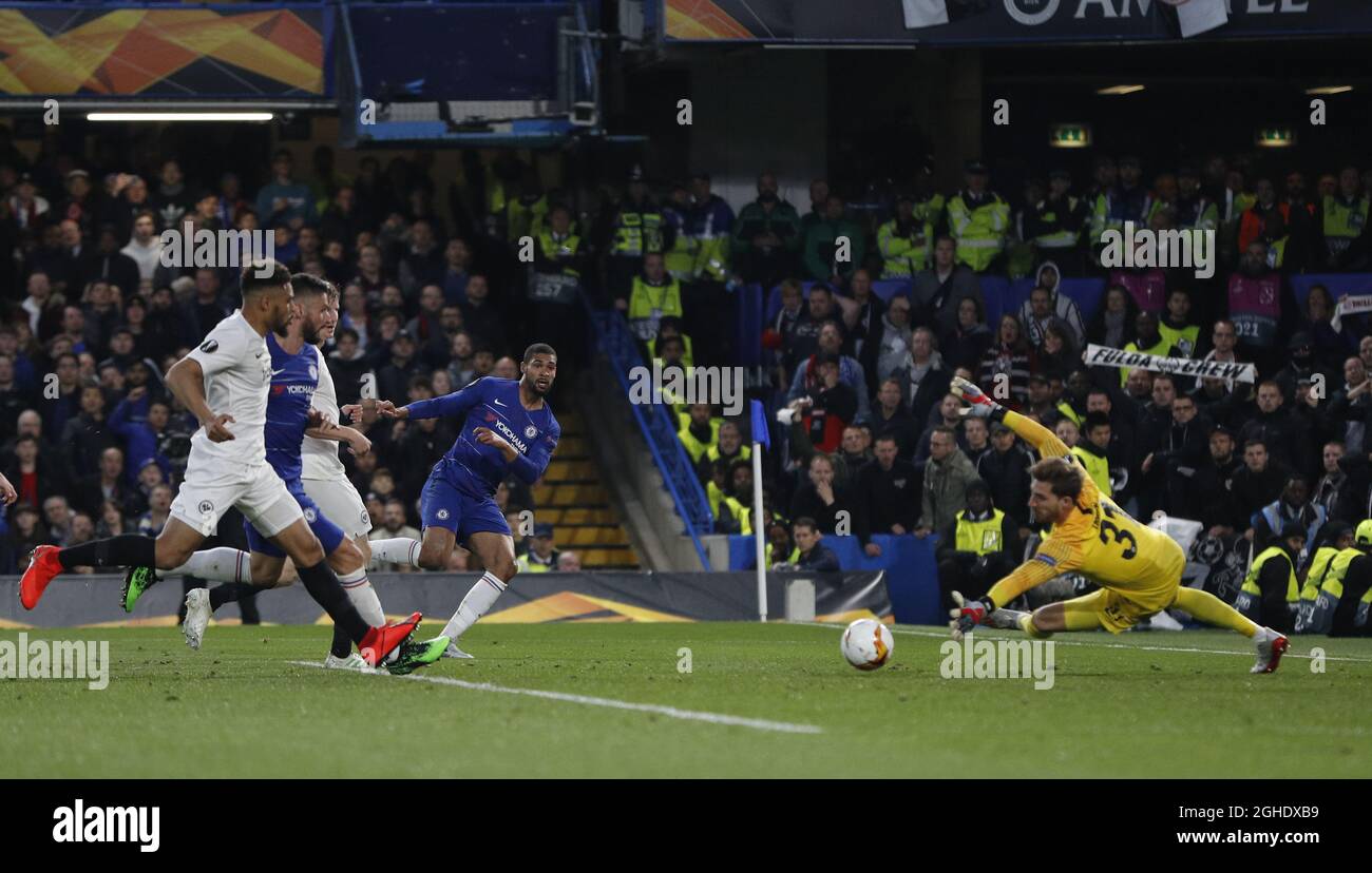Ruben Loftus Cheek of Chelsea scores the first goal during the UEFA ...