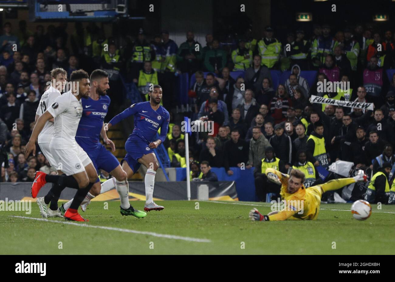 Ruben Loftus Cheek of Chelsea scores the first goal during the UEFA ...