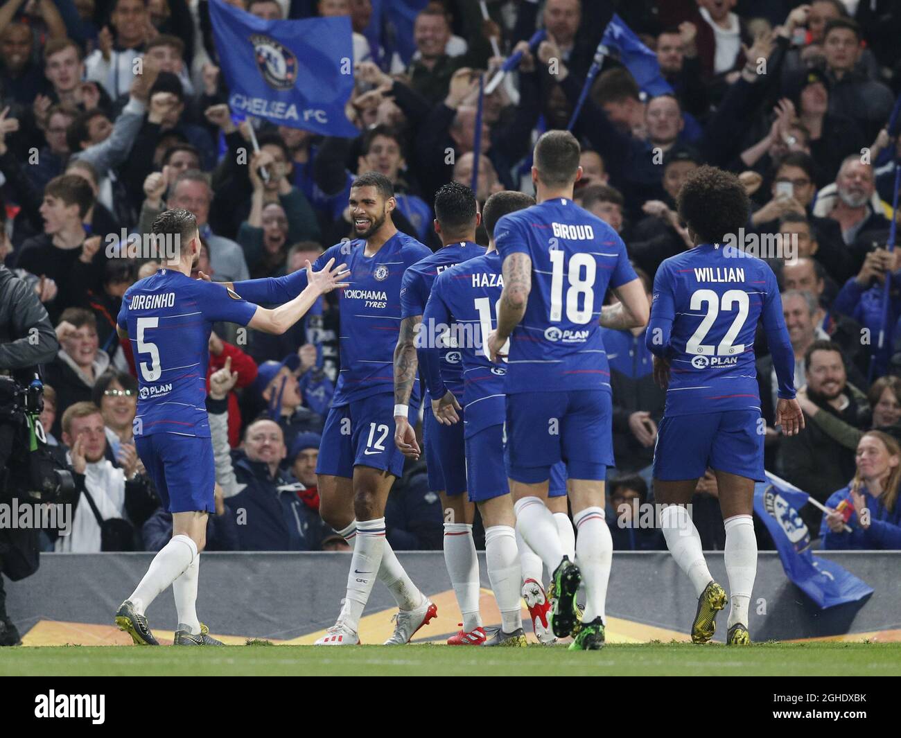 Ruben Loftus Cheek of Chelsea celebrates scoring the first goal of the ...