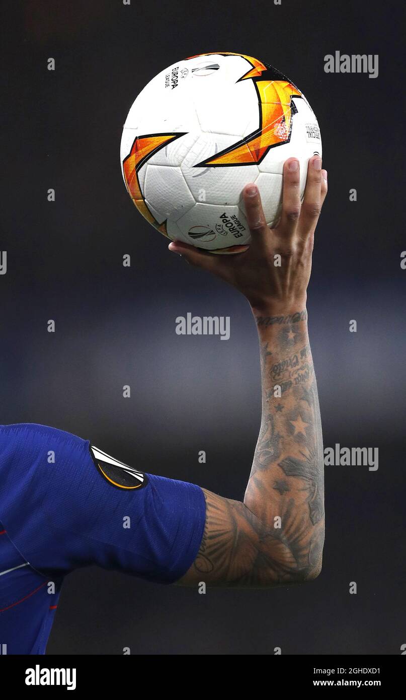The tattooed arm of Emerson Palmieri of Chelseaduring the UEFA Europa ...