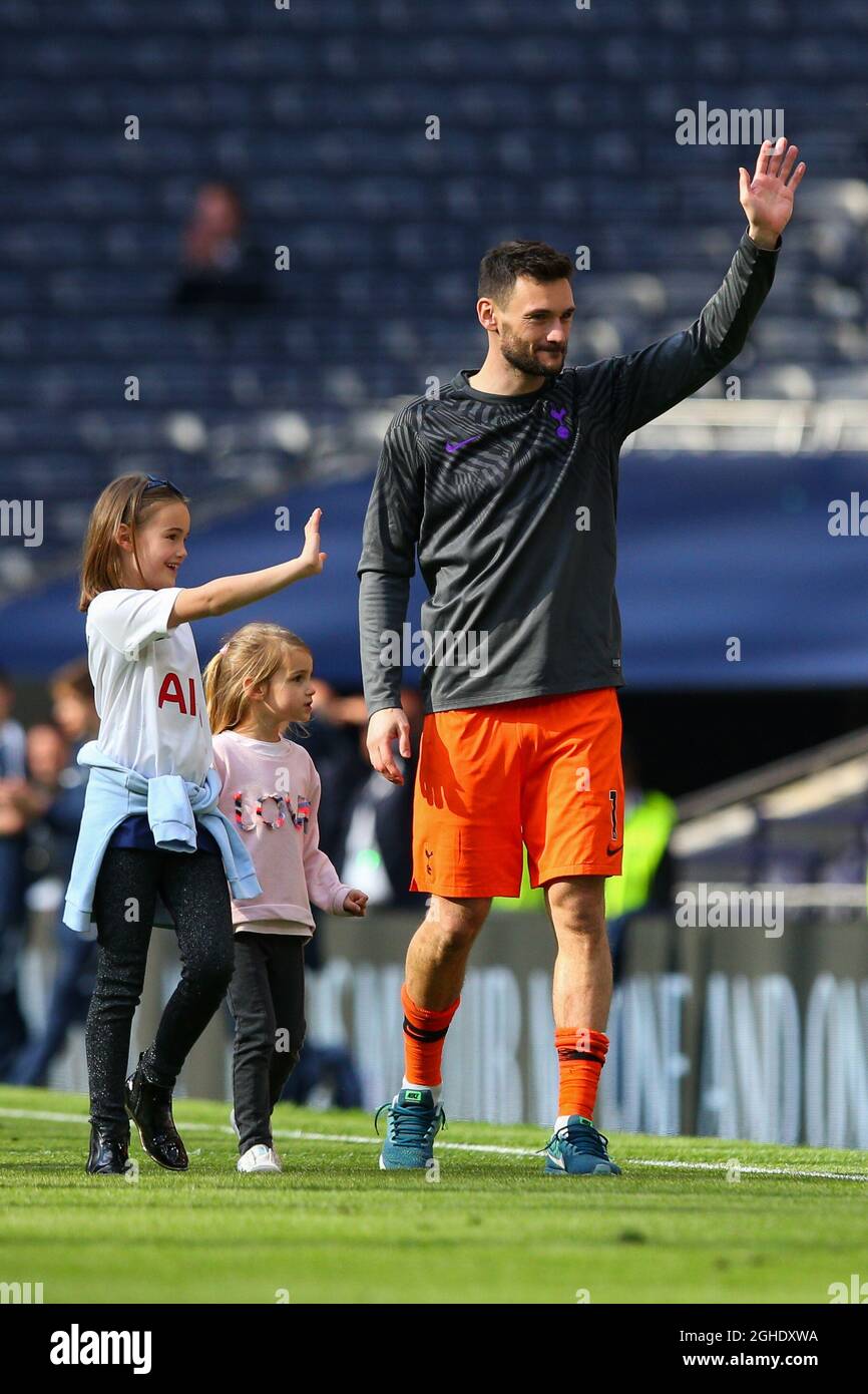 Hugo Lloris of Tottenham Hotspur and his family enjoy the celebration ...