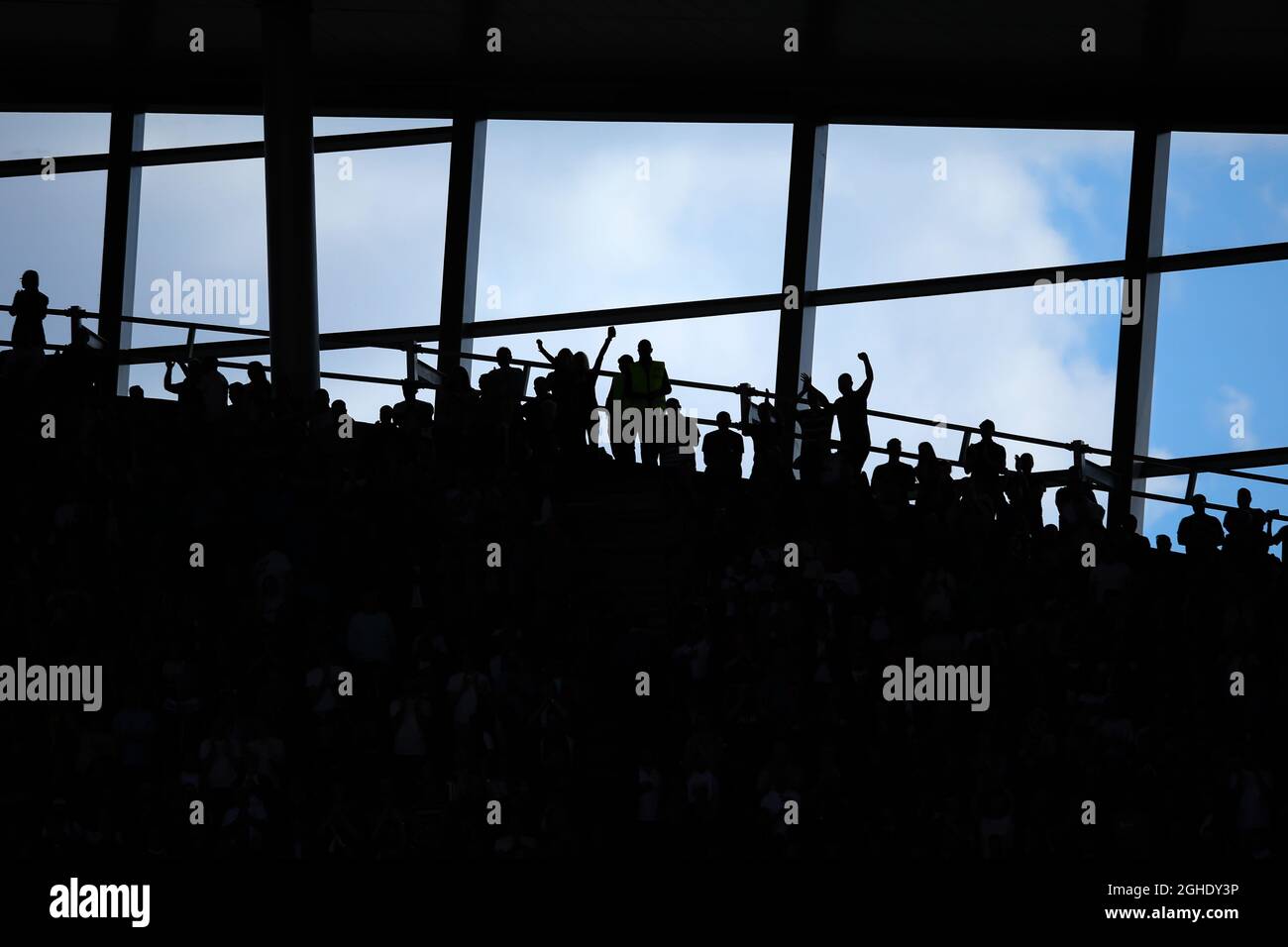 Tottenham Hotspur fans are seen in the south stand during the Premier ...