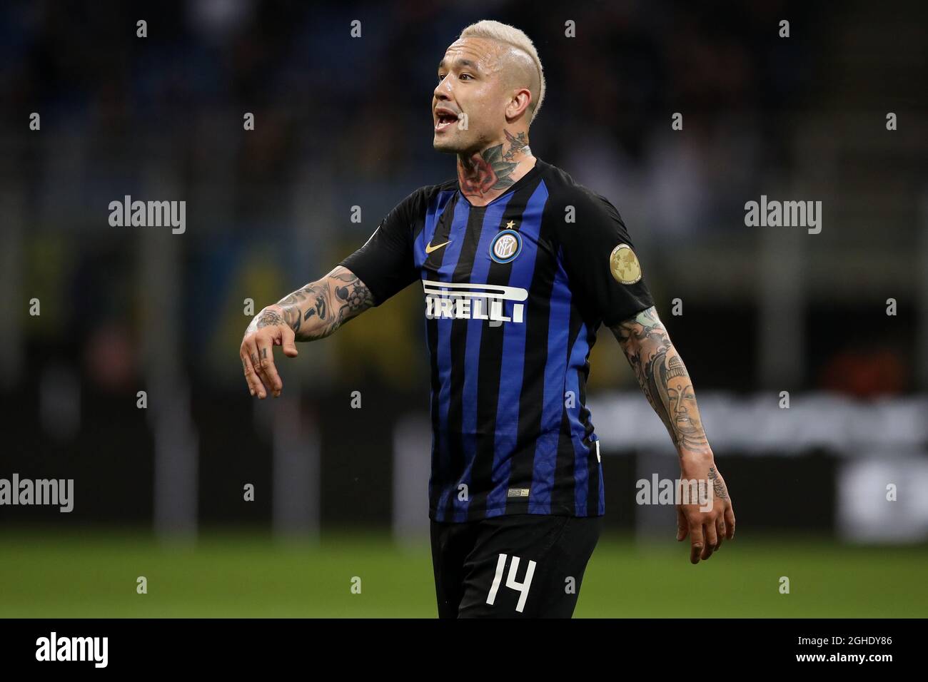 Radja Nainggolan of Inter during the Serie A match at Giuseppe Meazza ...