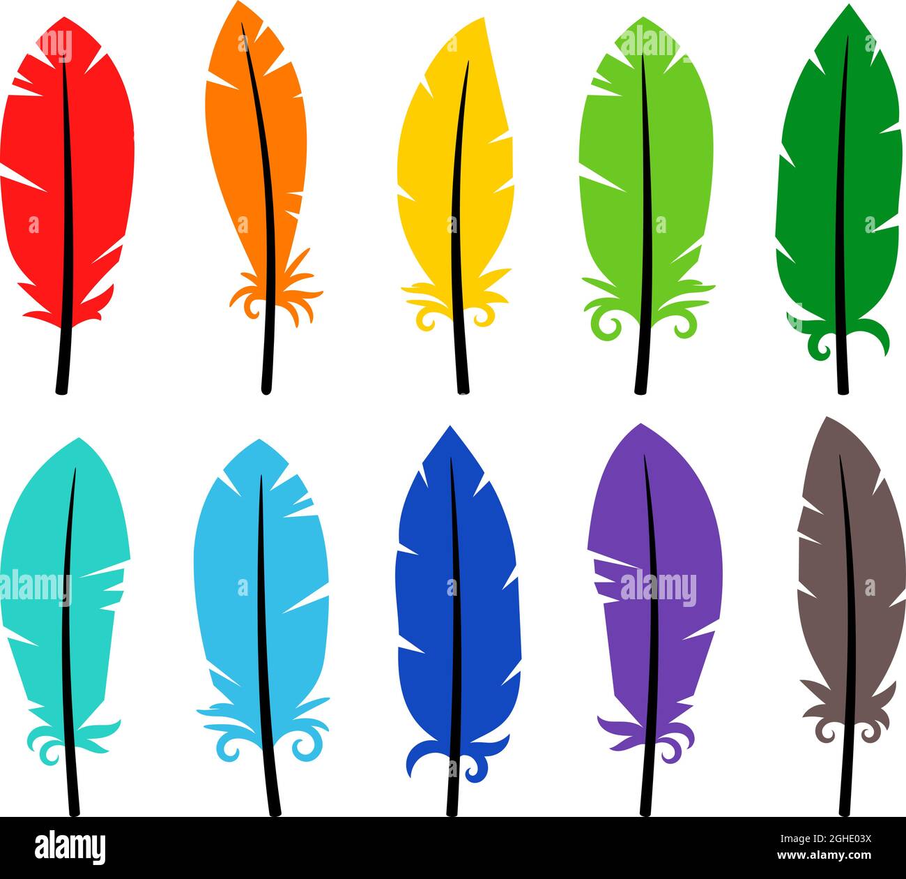 Rainbow of feathers Stock Vector Images - Alamy