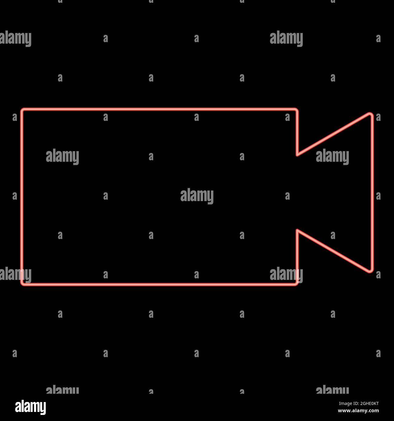 Neon video camera red color vector illustration flat style light image ...