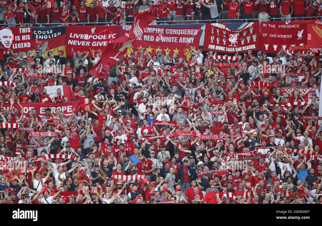 Liverpool fans during the UEFA Champions League match at Wanda ...
