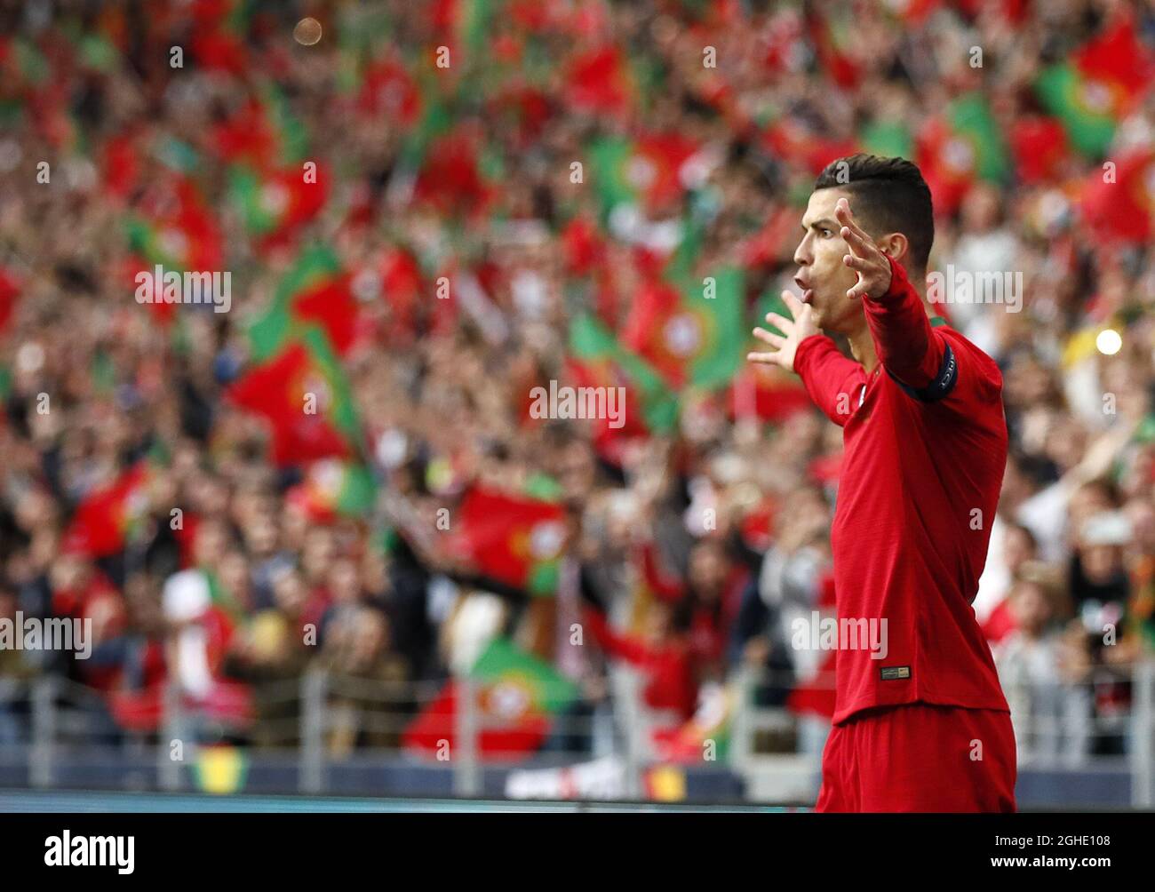 Portugals cristiano ronaldo celebrates hi-res stock photography and ...