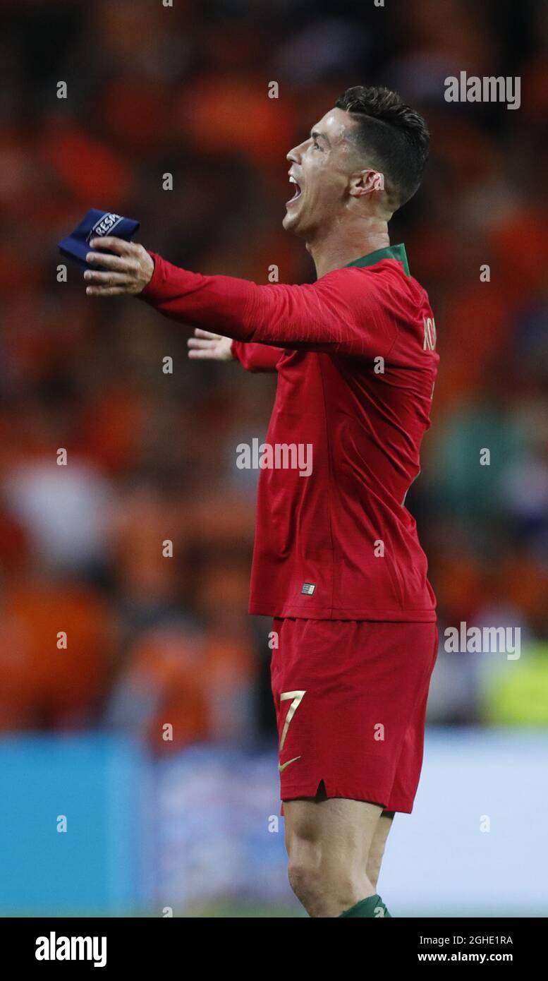 Cristiano Ronaldo of Portugal celebrates winning the tournament during ...
