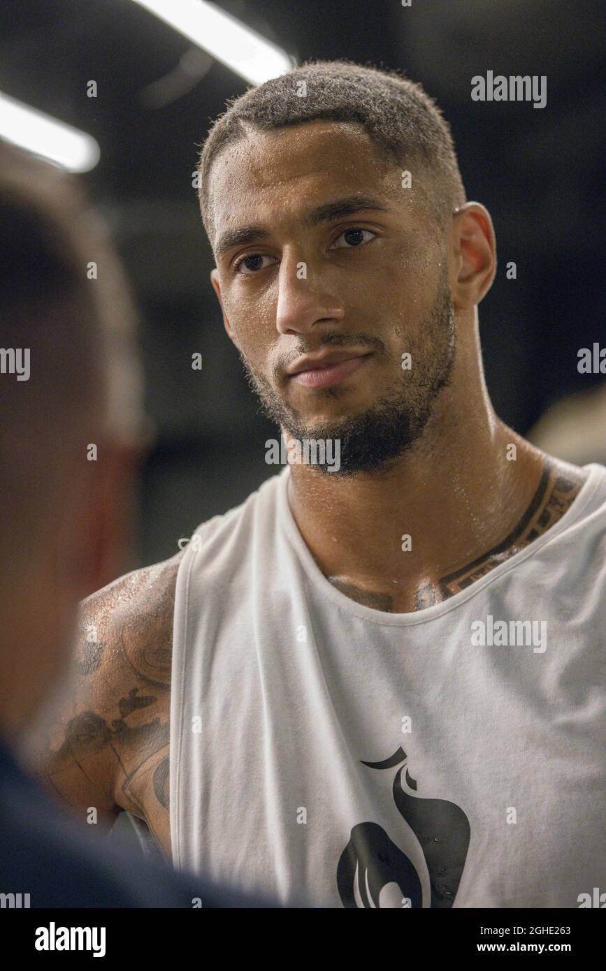 Tony YOKA during the private training session before the boxing meeting ...