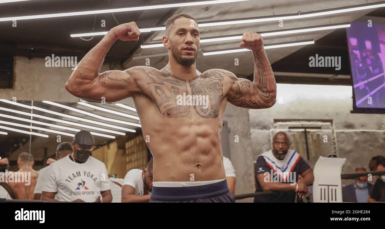 Tony YOKA during the private training session before the boxing meeting ...