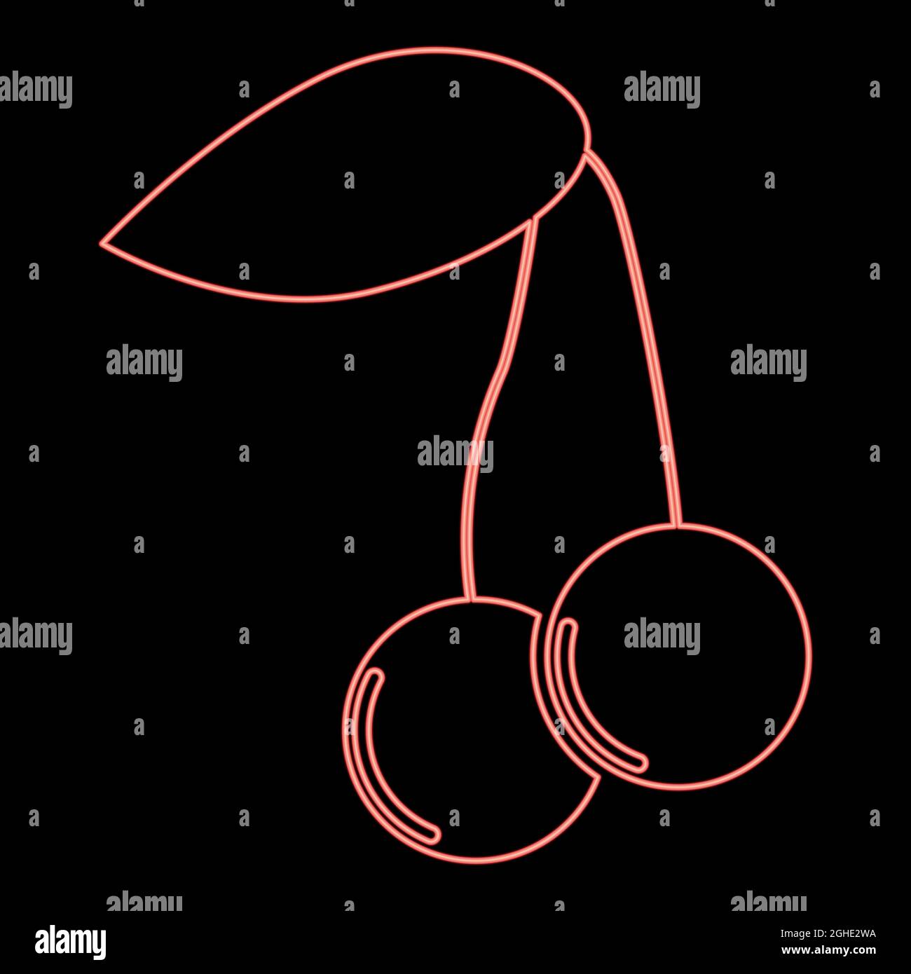 Neon cherry red color vector illustration flat style light image Stock ...