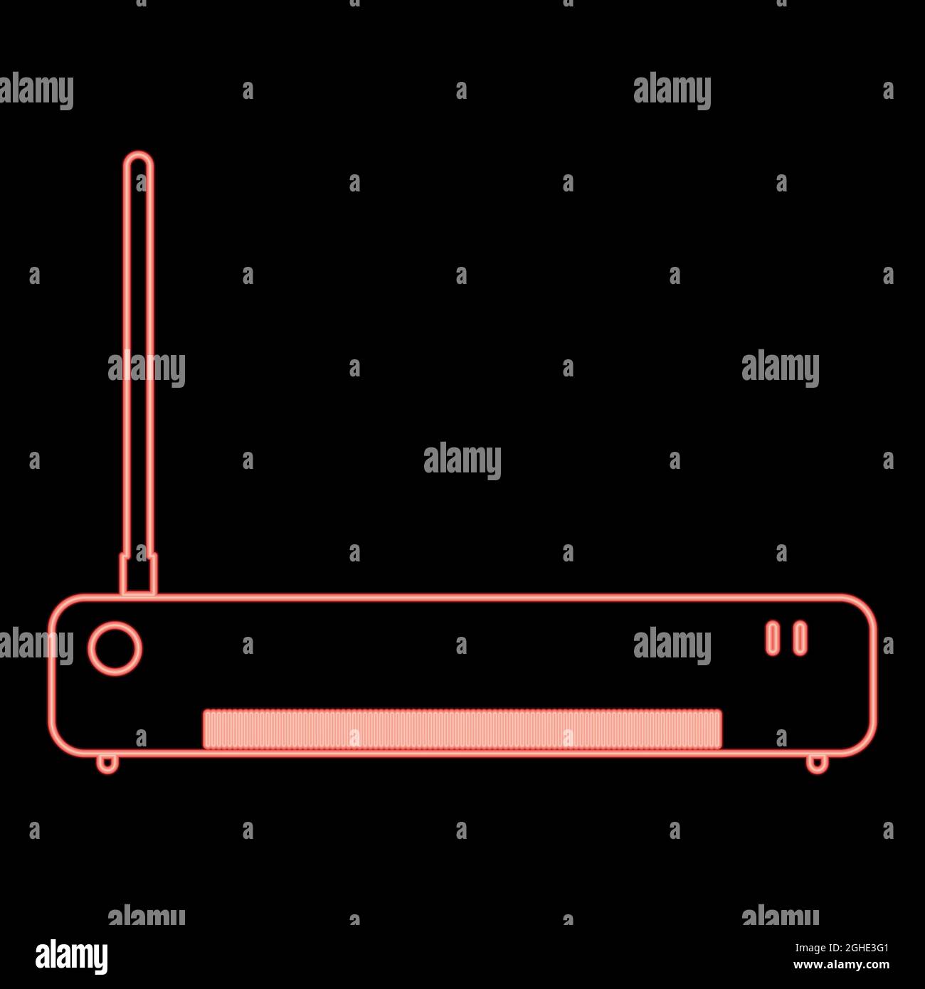 Neon router red color vector illustration flat style light image Stock ...