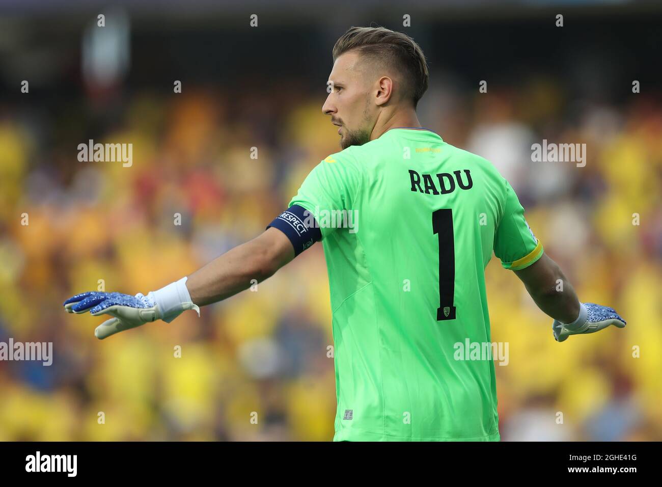 Ionut Radu of Romania during the UEFA Under-21 Championship 2019 match ...