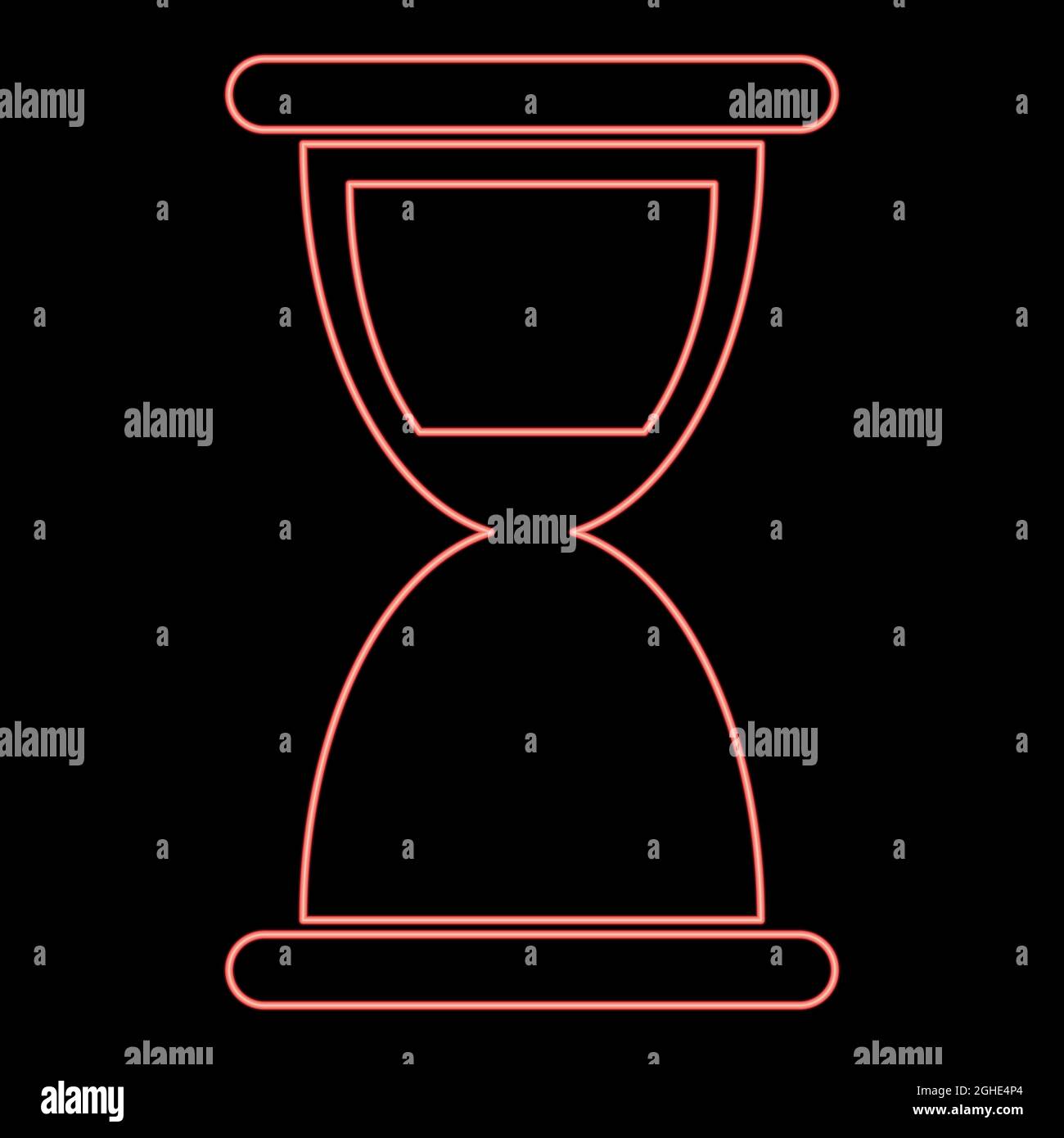 Neon hourglass red color vector illustration flat style light image ...