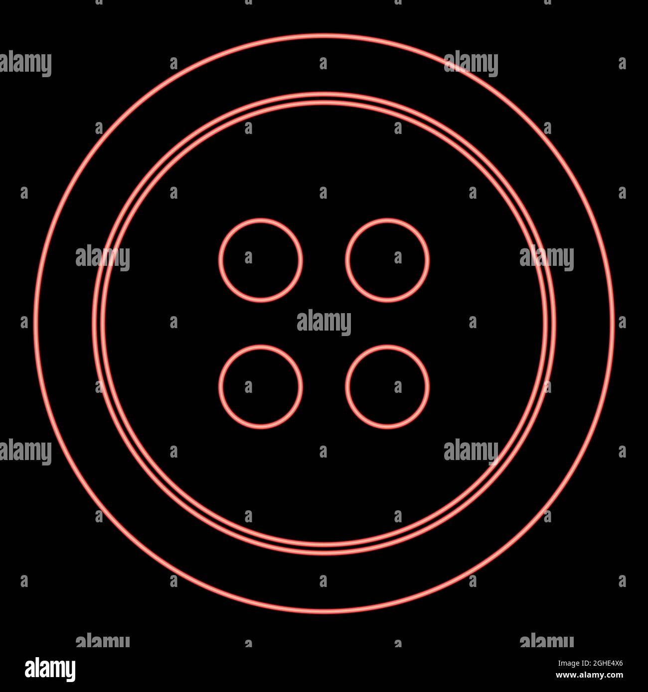 Neon clothing button red color vector illustration flat style light ...