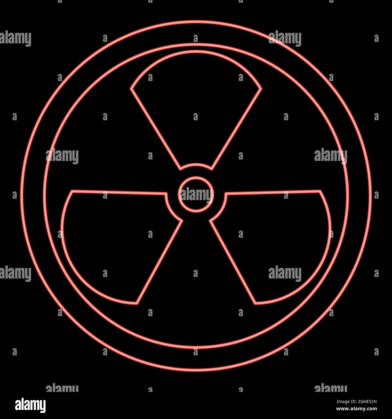 Neon sign radioactive red color vector illustration flat style light ...