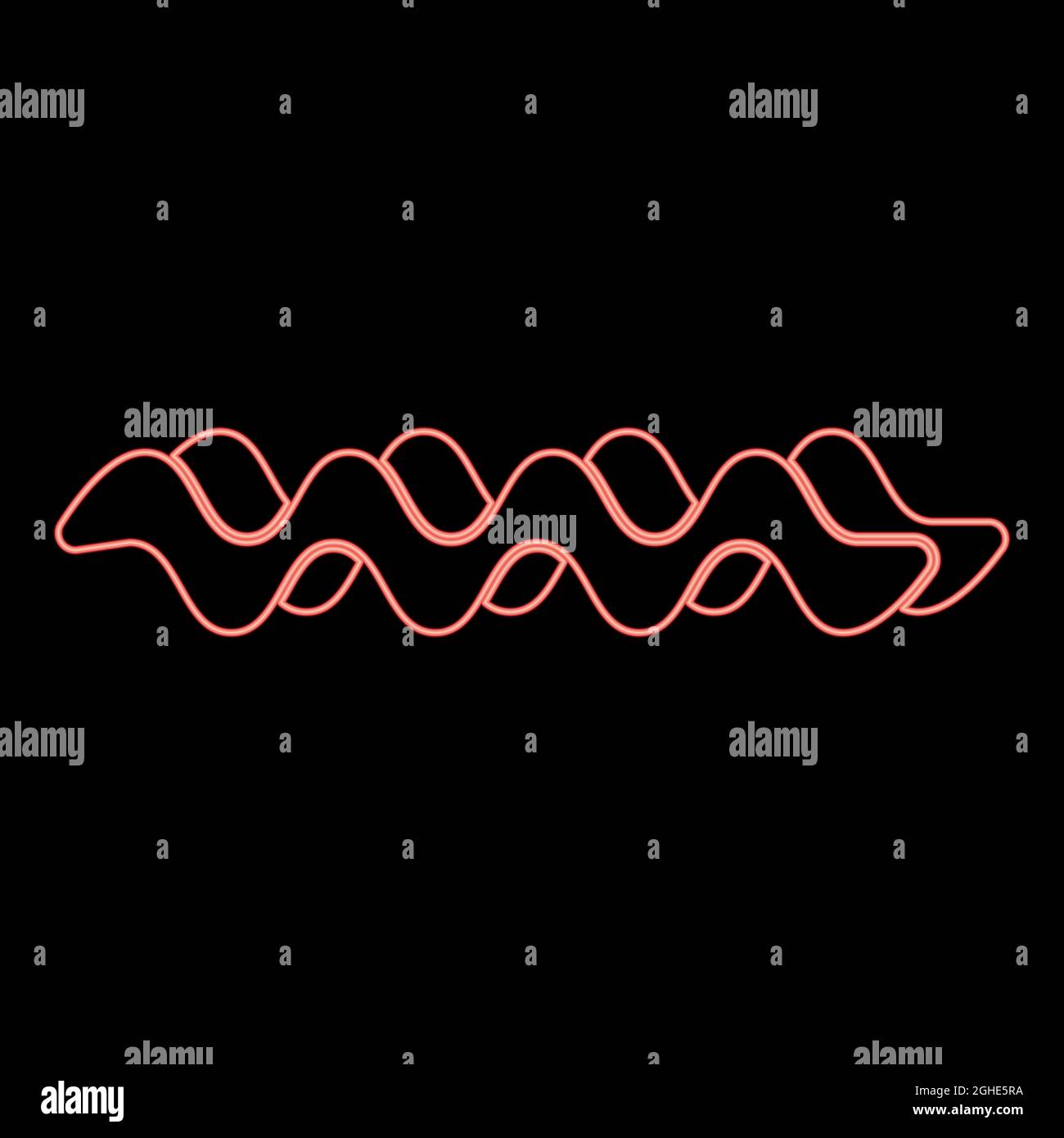 Neon wave red color vector illustration flat style light image Stock ...