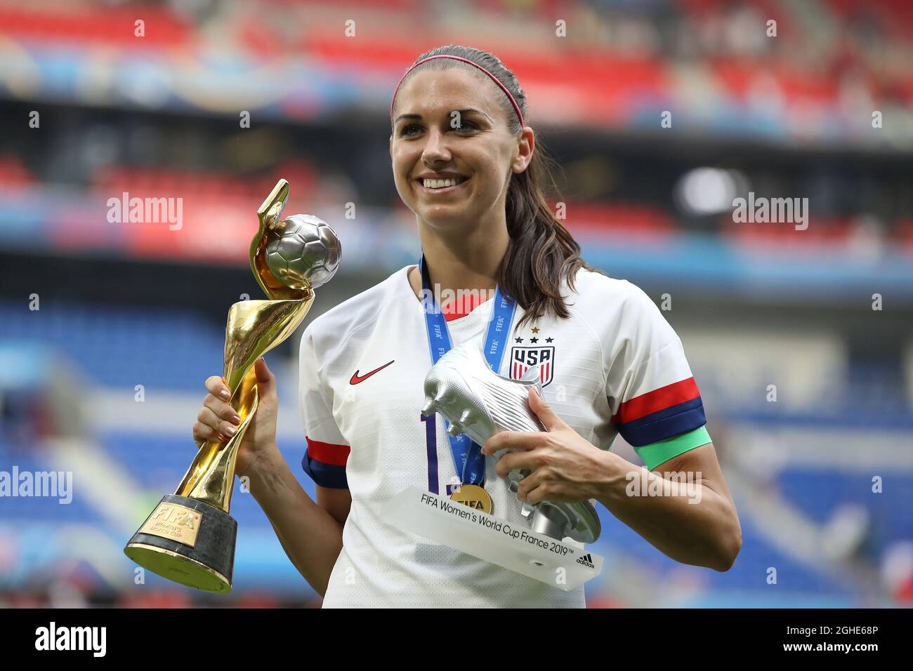 Alex Morgan of USA pictured with the trophy after the FIFA Women's ...