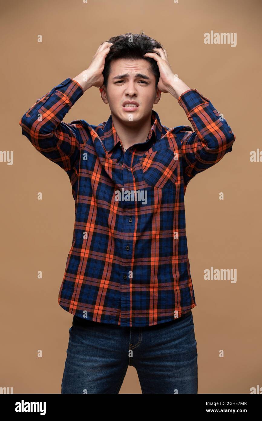 Man anxious collar hi-res stock photography and images - Alamy