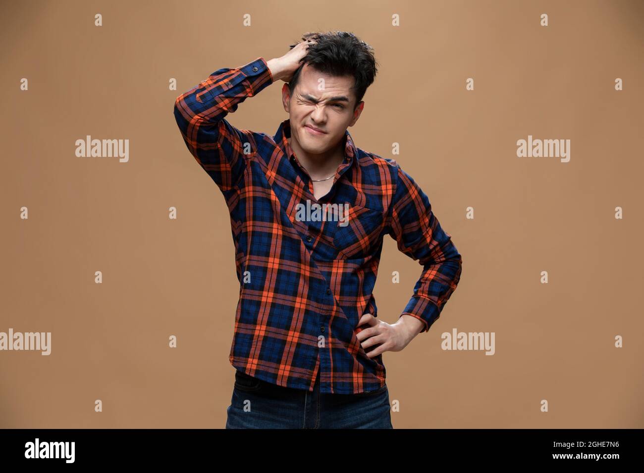 Man anxious collar hi-res stock photography and images - Alamy