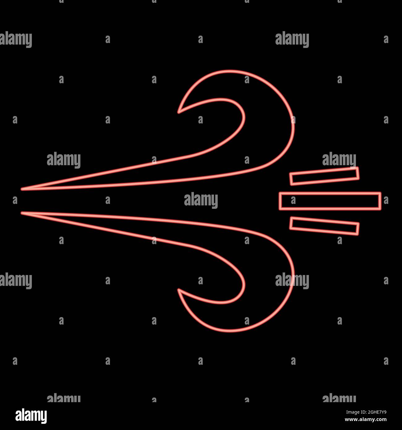 Neon wind red color vector illustration flat style light image Stock ...