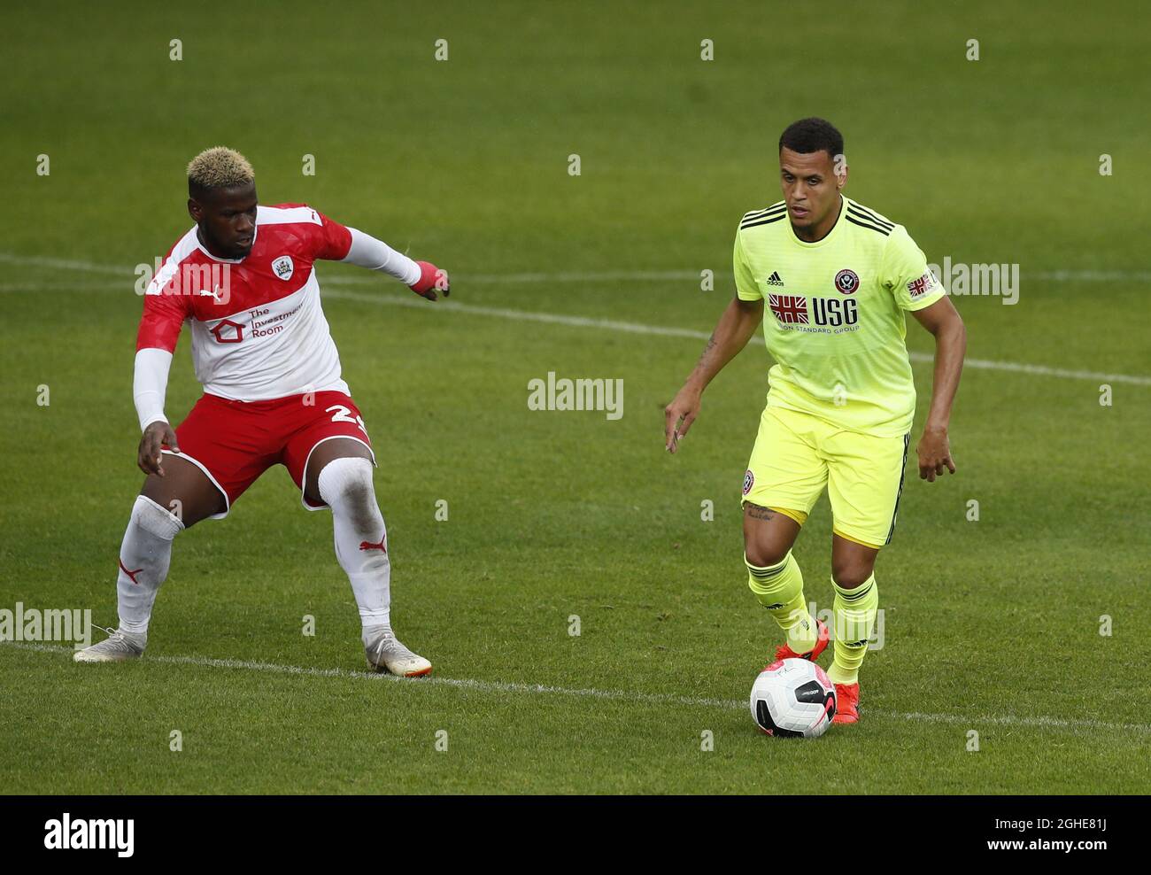 During the pre season friendly at oakwell stadium hi-res stock ...