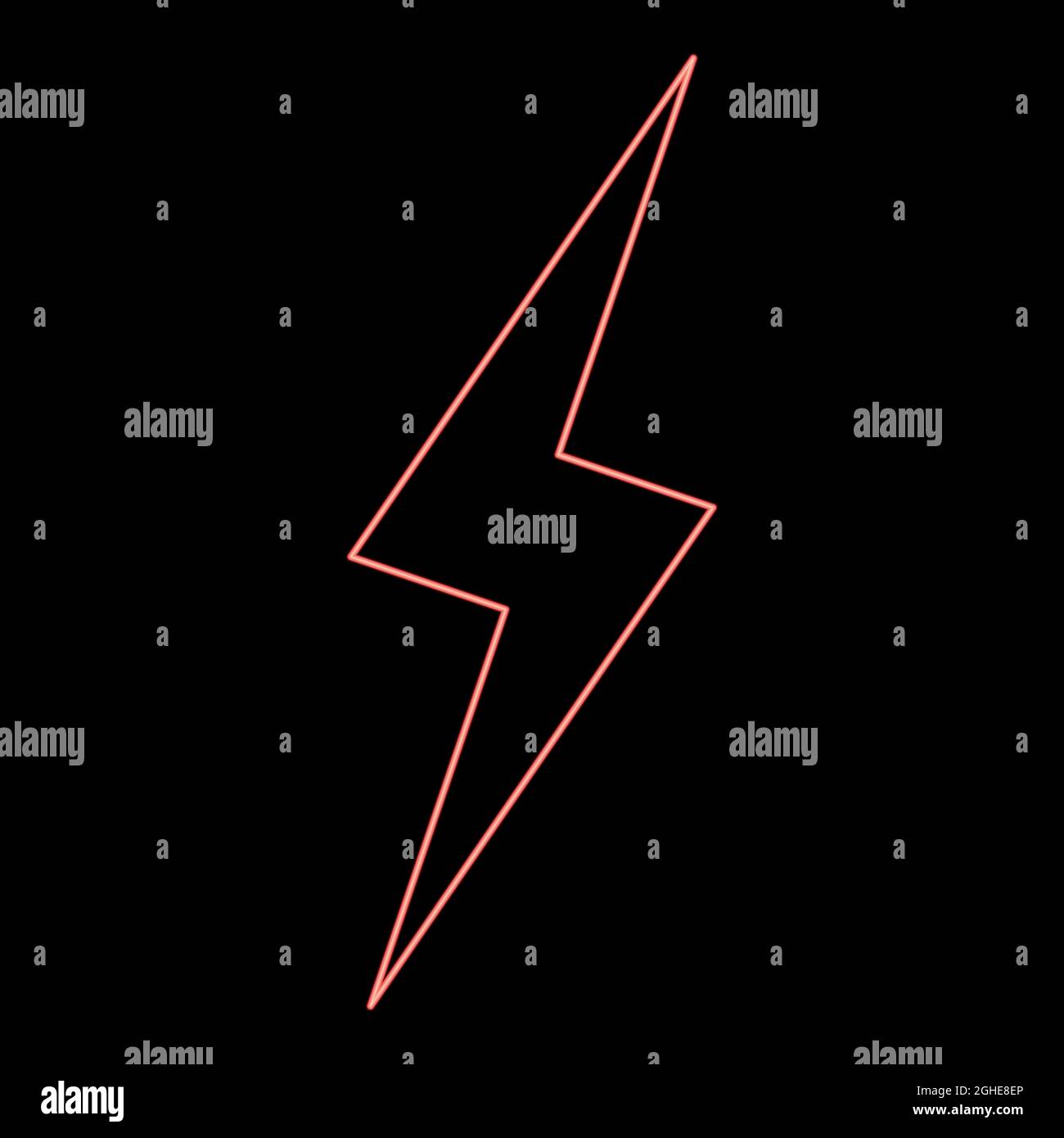 Neon lightning red color vector illustration flat style light image ...