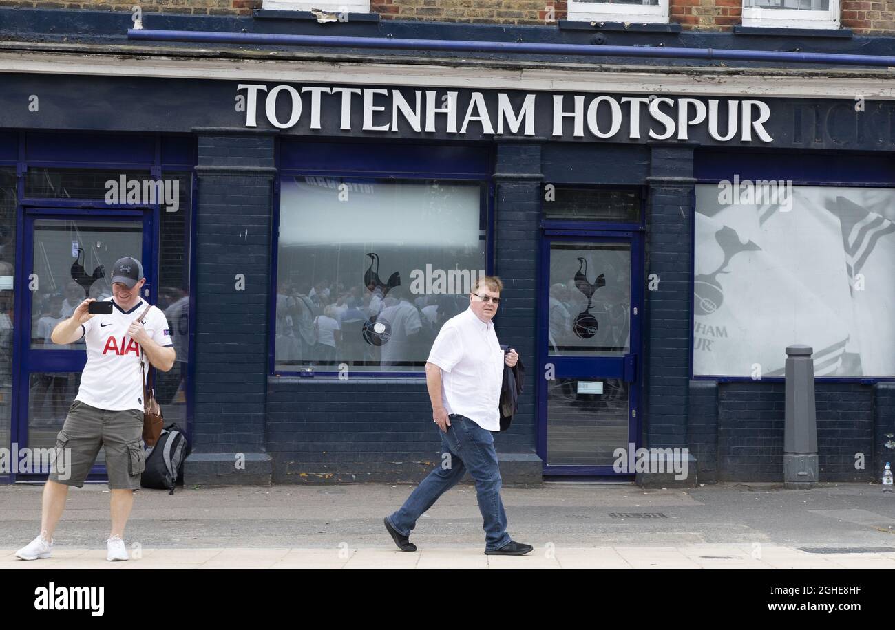 Tottenham Hotspur walk towards the stadium during the International ...