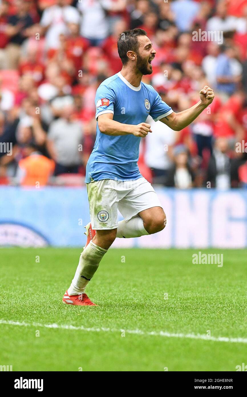 Bernardo Silva of Manchester City celebrates winning on penalties ...