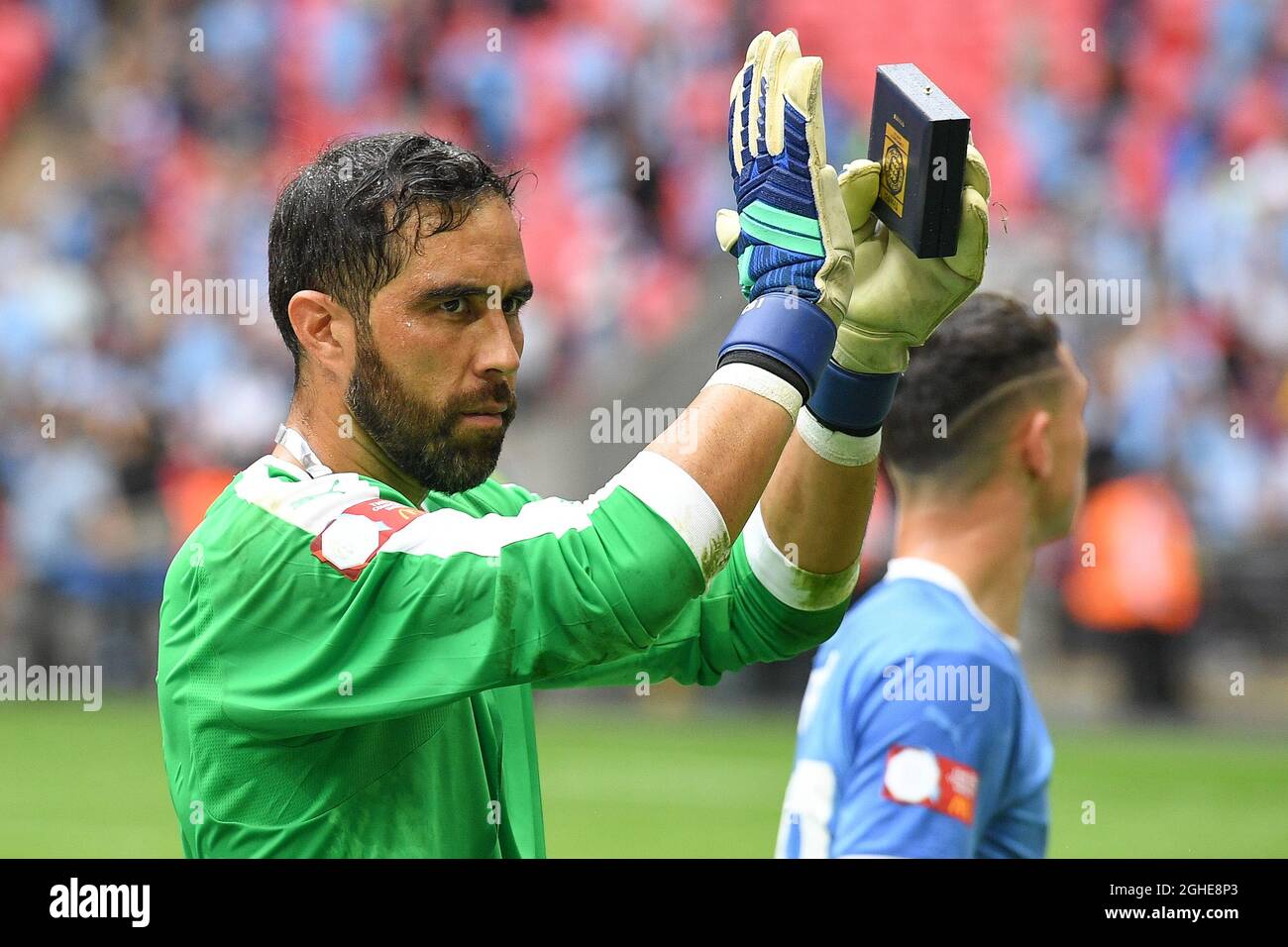 Claudio Bravo of Manchester City applauds the crowd during the The FA ...