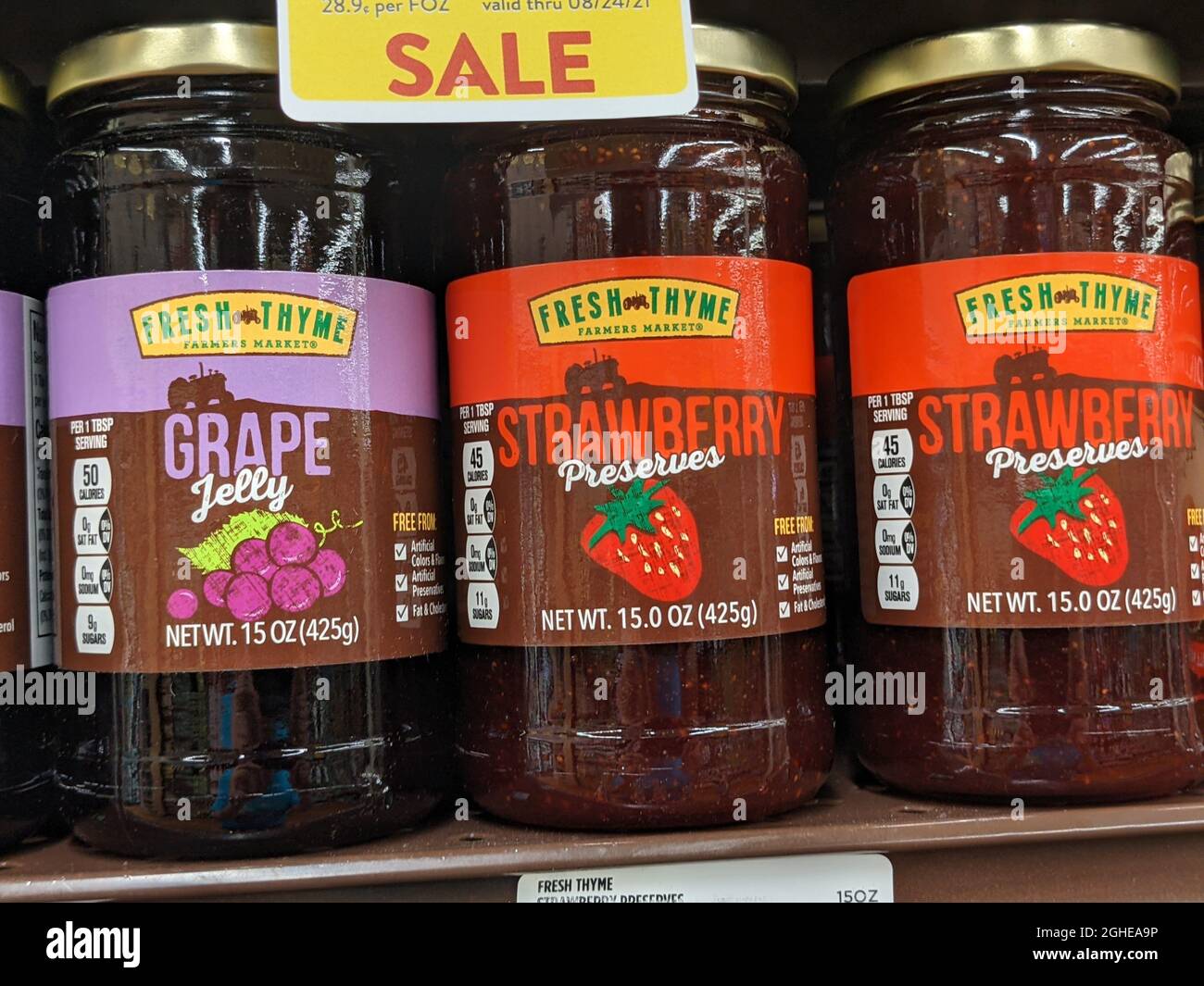 Types of jam available for purchase Stock Photo - Alamy