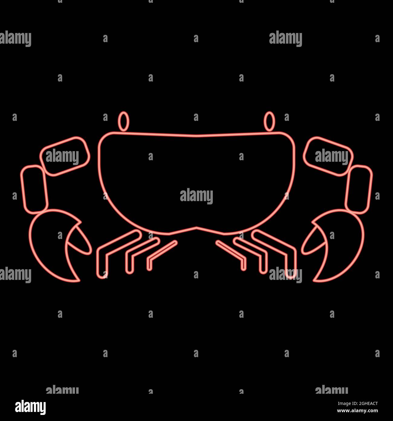 Neon crab red color vector illustration flat style light image Stock ...