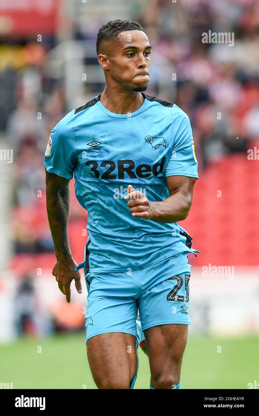 Max Lowe of Derby County during the Sky Bet Championship match at The ...