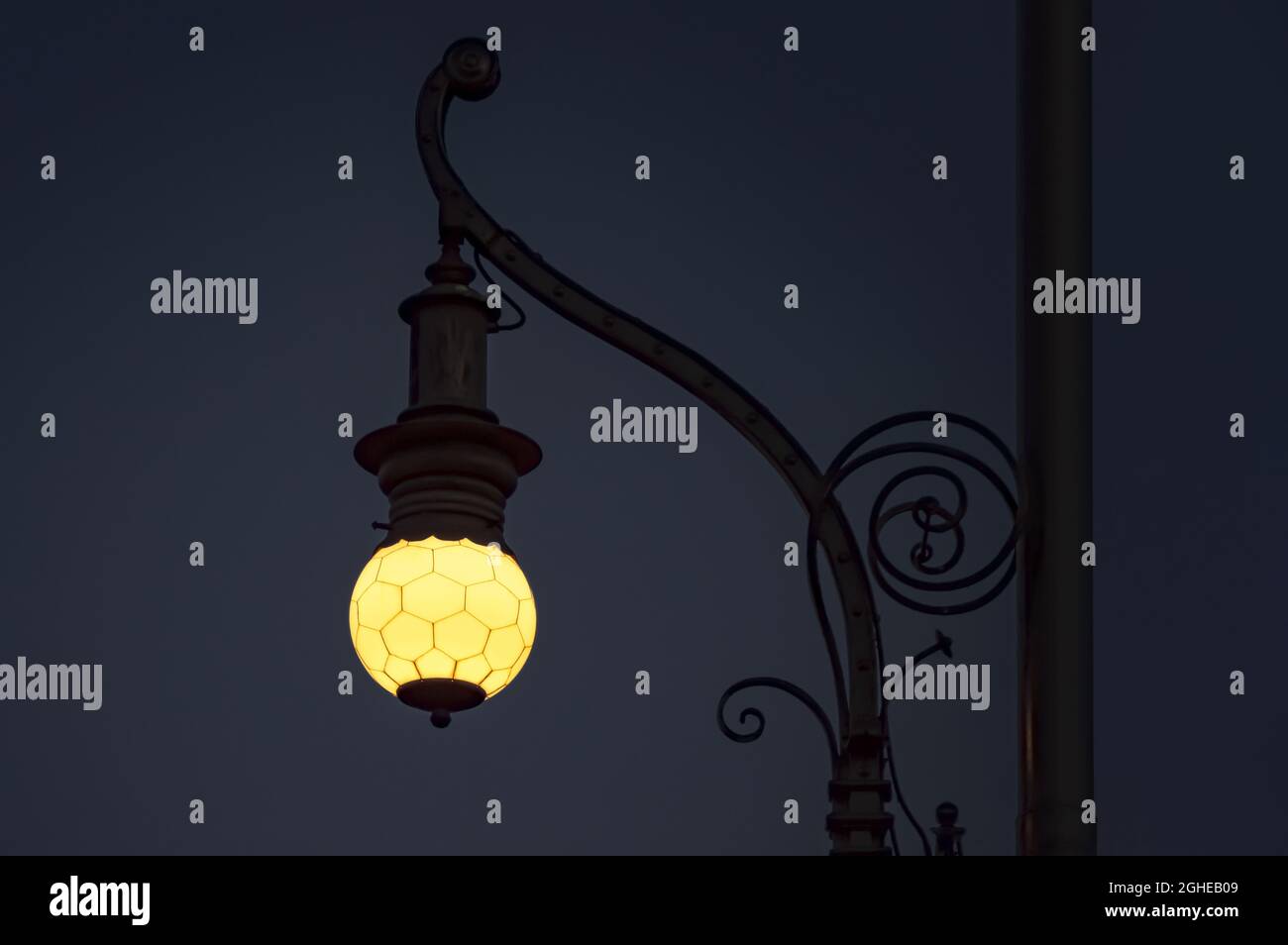 Street lamp that looks like a soccer ball Stock Photo - Alamy