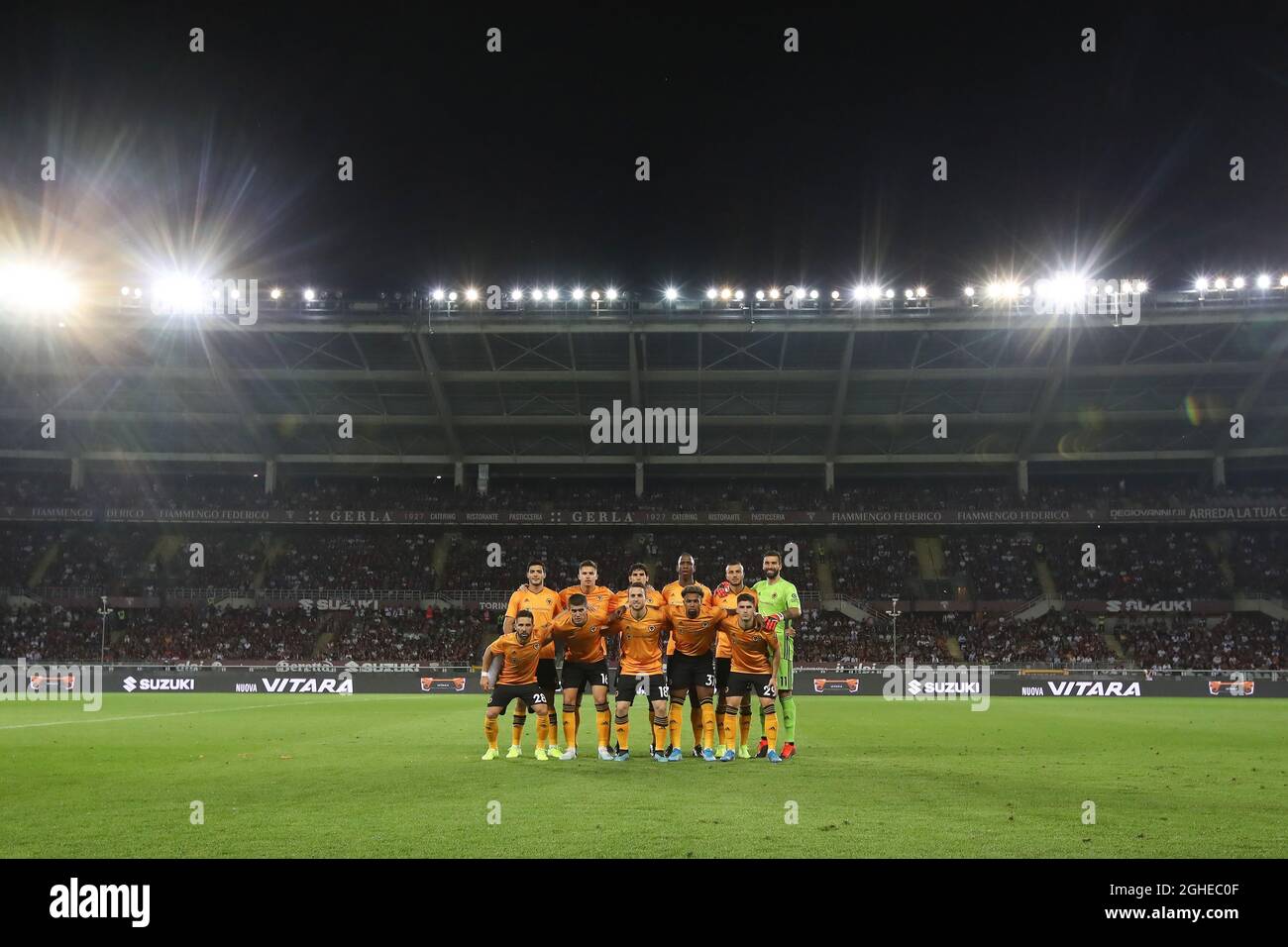 Wolverhampton WanderersÕ starting eleven line up for a team photo ...