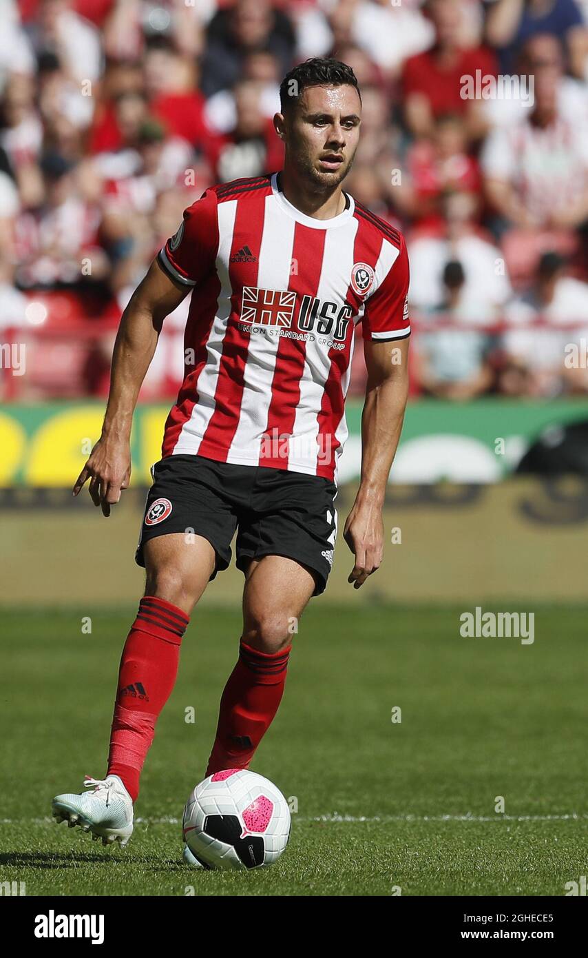 George Baldock of Sheffield Utd during the Premier League match at ...