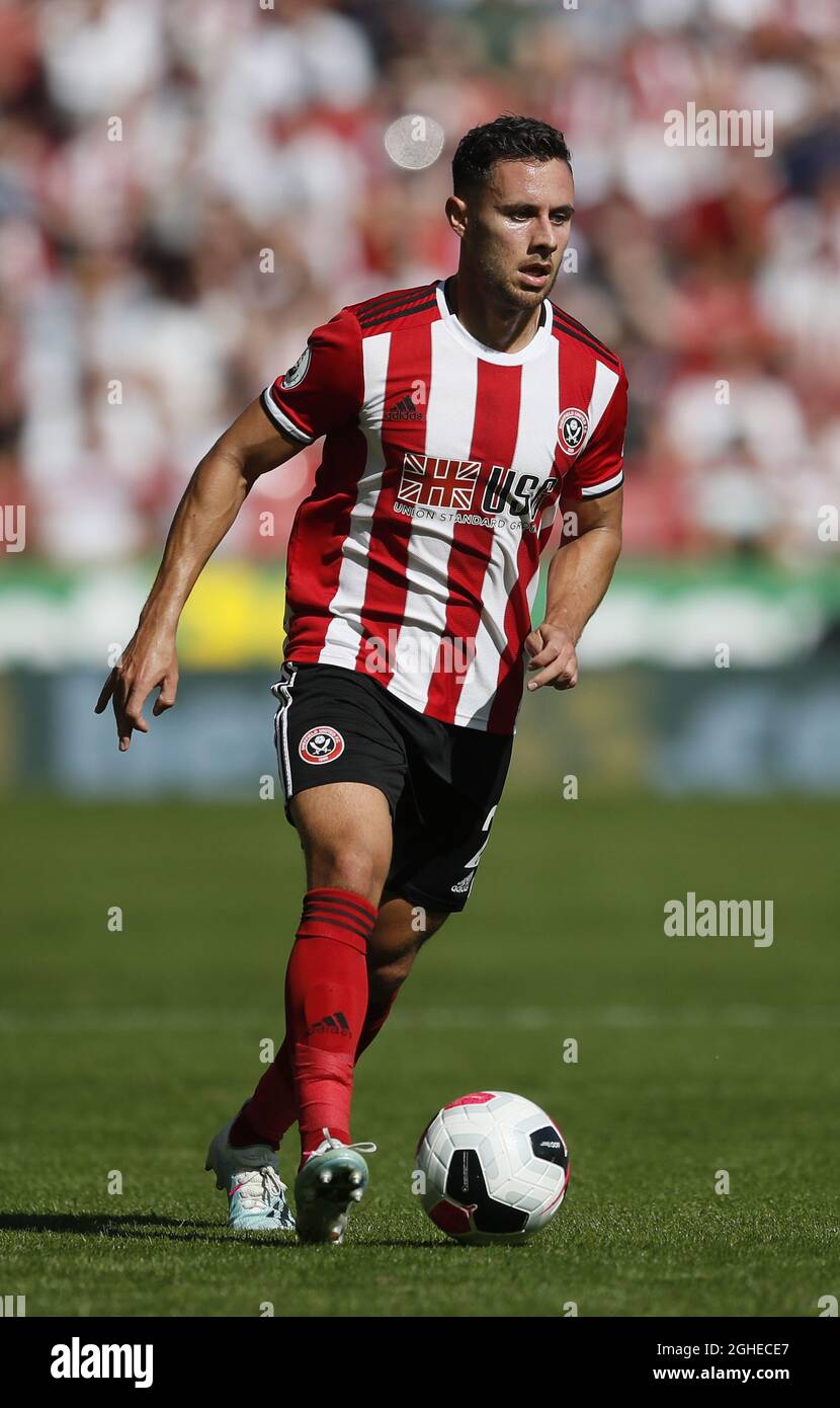 George Baldock of Sheffield Utd during the Premier League match at ...
